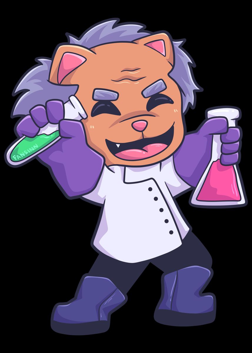 'mad scientist Cat Nerd' Poster, picture, metal print, paint by fansinn ...