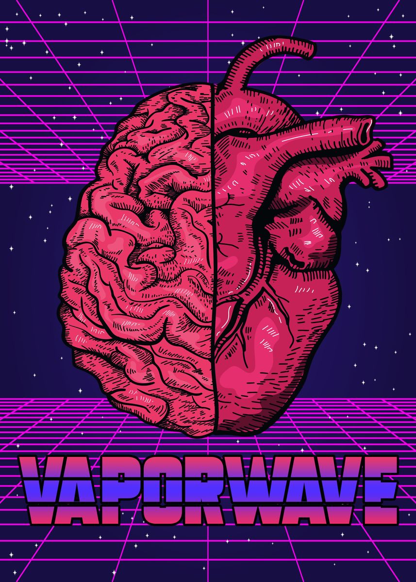 'VAPORWAVE BRAIN' Poster, picture, metal print, paint by theanomalius ...