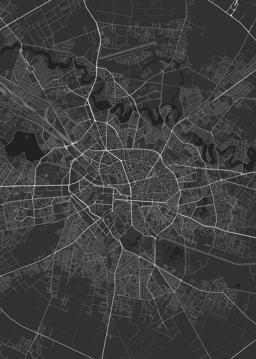 'Bucharest Romania Map' Poster by GraphicalMaps | Displate
