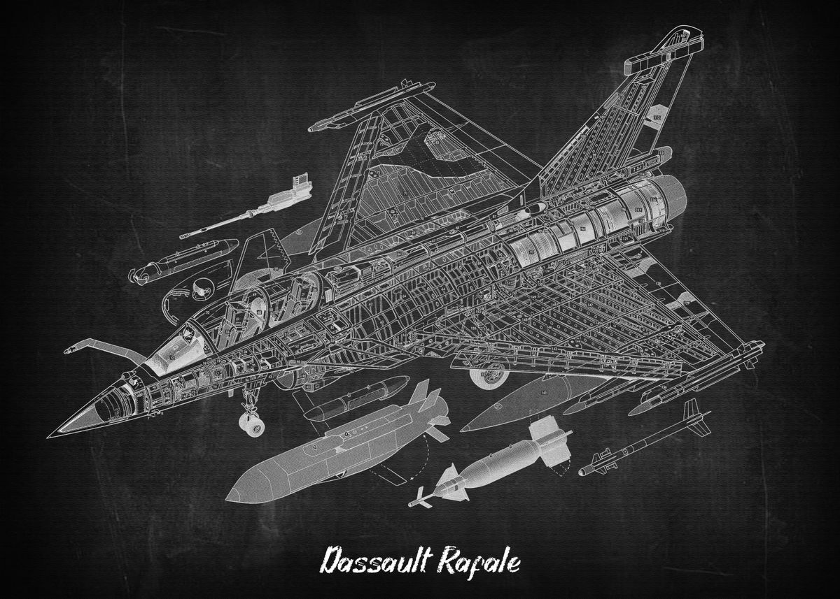 'Dassault Rafale' Poster by MICHAEL BRUNS PLATES | Displate