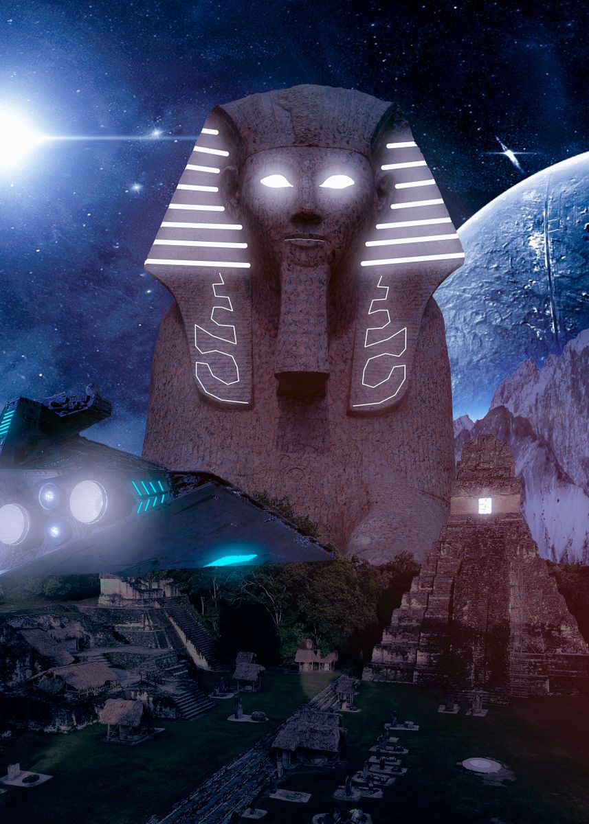 'SPHINX MAYA' Poster, picture, metal print, paint by bevisualz | Displate