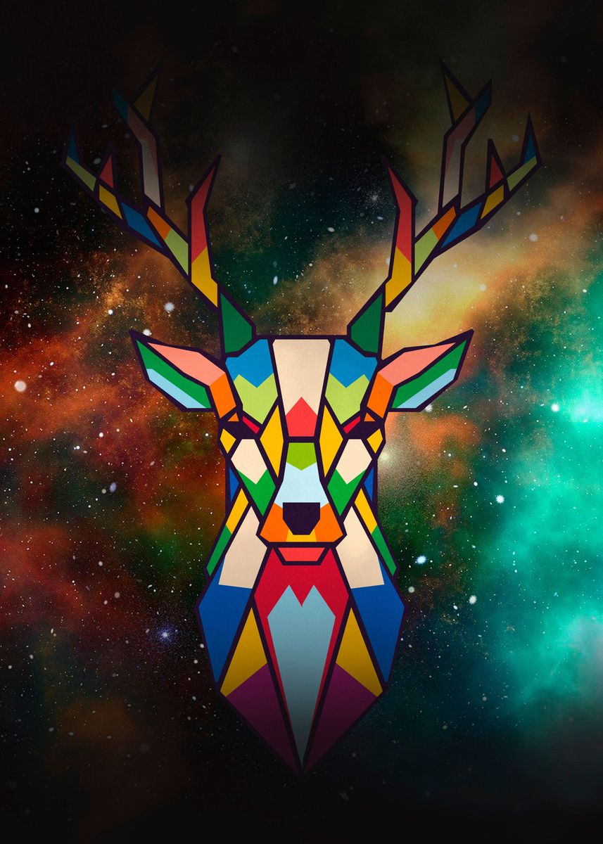 'Space Deer' Poster, picture, metal print, paint by nofa aji zatmiko ...