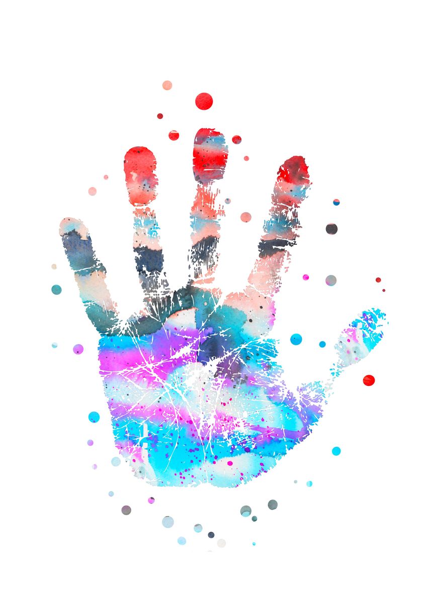 'Handprint ' Poster, picture, metal print, paint by RosaliasArt | Displate