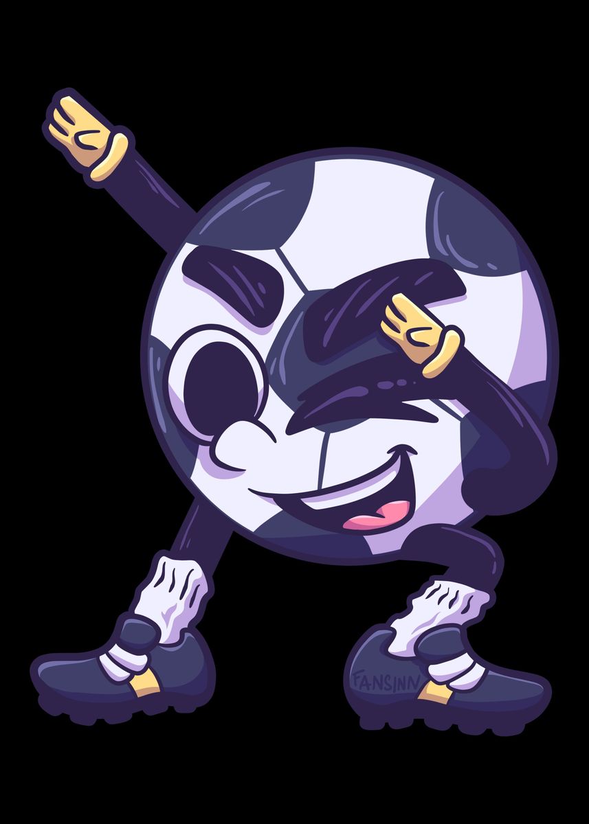 'Dabbing Football Sports Ki' Poster, picture, metal print, paint by ...