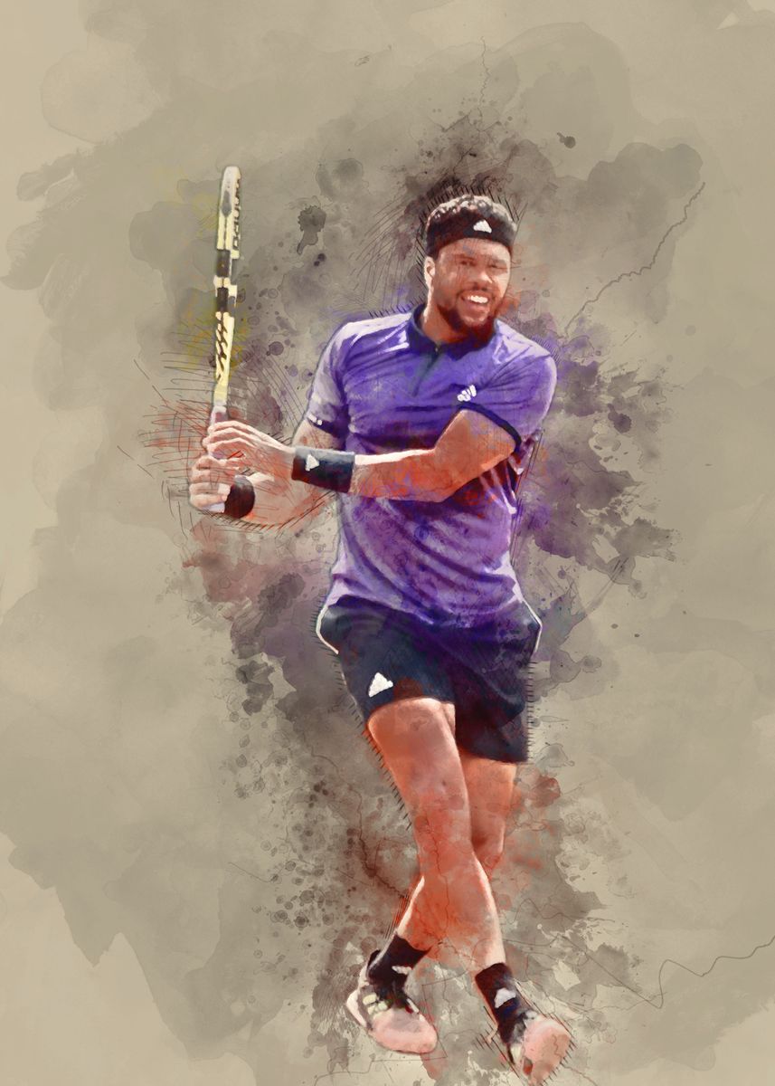 'Jo Wilfried Tsonga' Poster, picture, metal print, paint by VEC Group ...