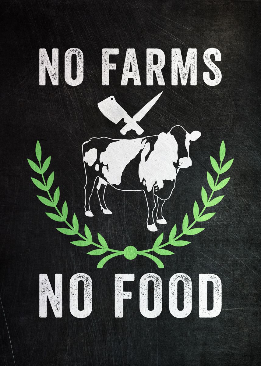 'No Farms No Food' Poster, picture, metal print, paint by PosterWorld ...
