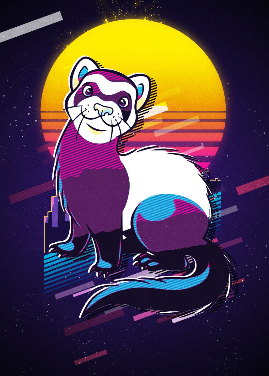 'Ferrets' Poster, picture, metal print, paint by colongreer | Displate