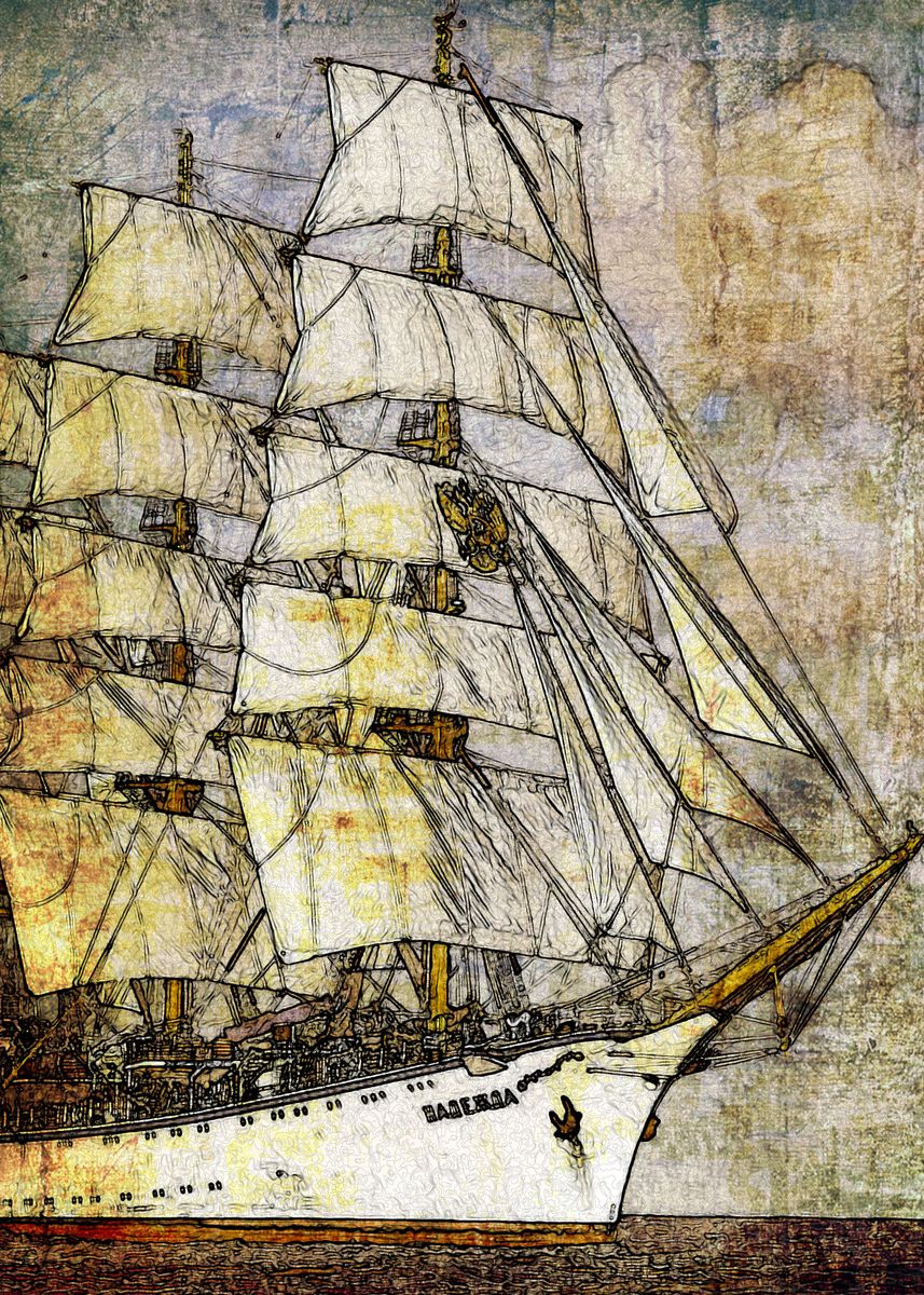 'Old Ship' Poster by Cat Coconut Galery | Displate