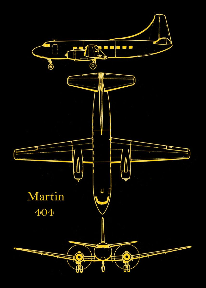'Martin 4 0 4 Blueprint ' Poster, picture, metal print, paint by B & W ...