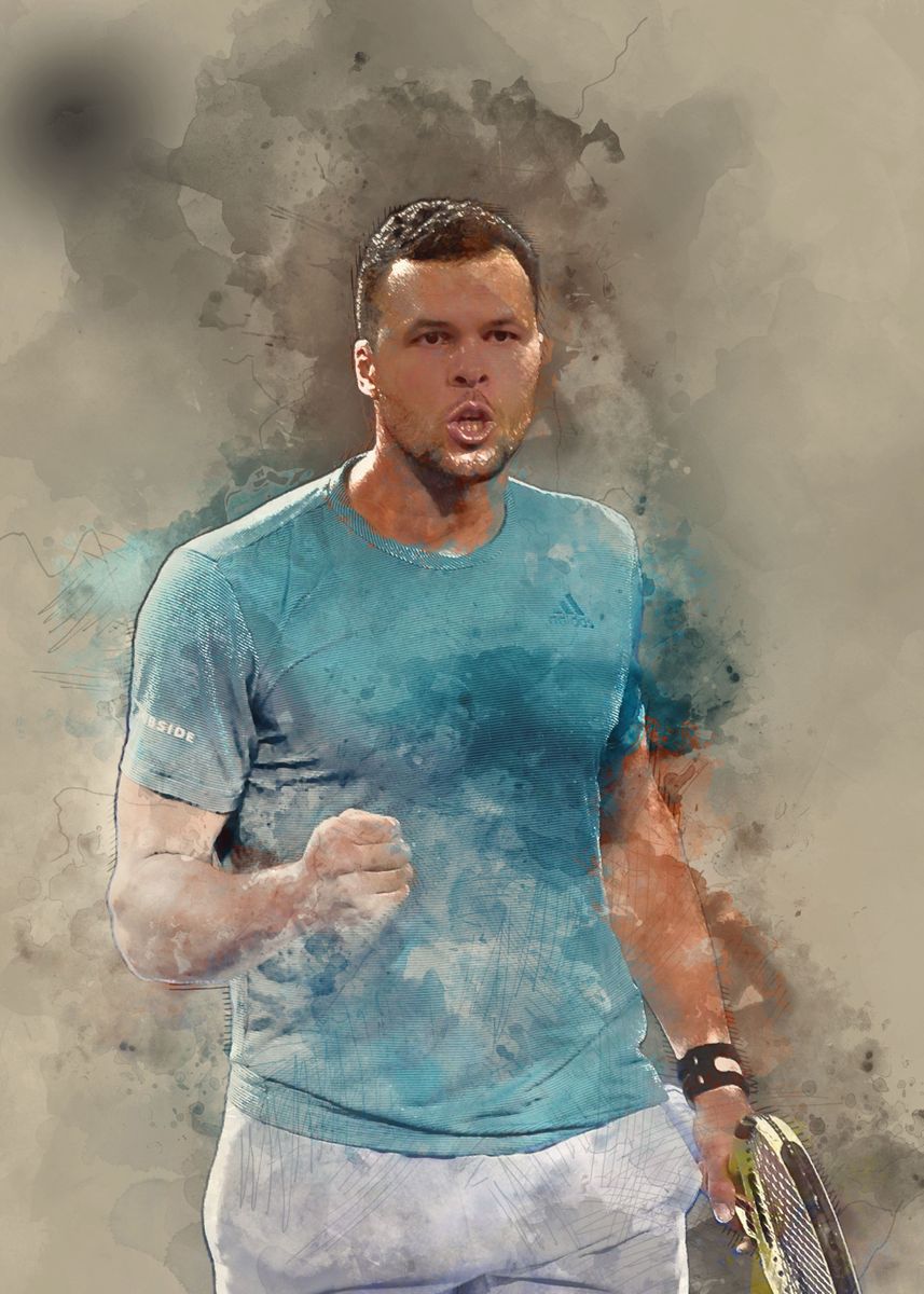 'Jo Wilfried Tsonga' Poster, picture, metal print, paint by VEC Group ...