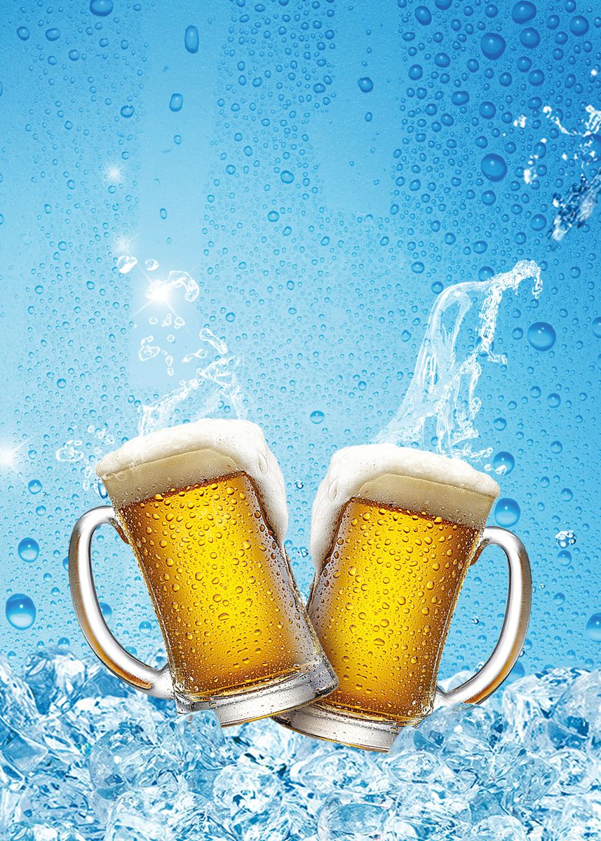 'Beer on Ice drink' Poster, picture, metal print, paint by Max Ronn ...