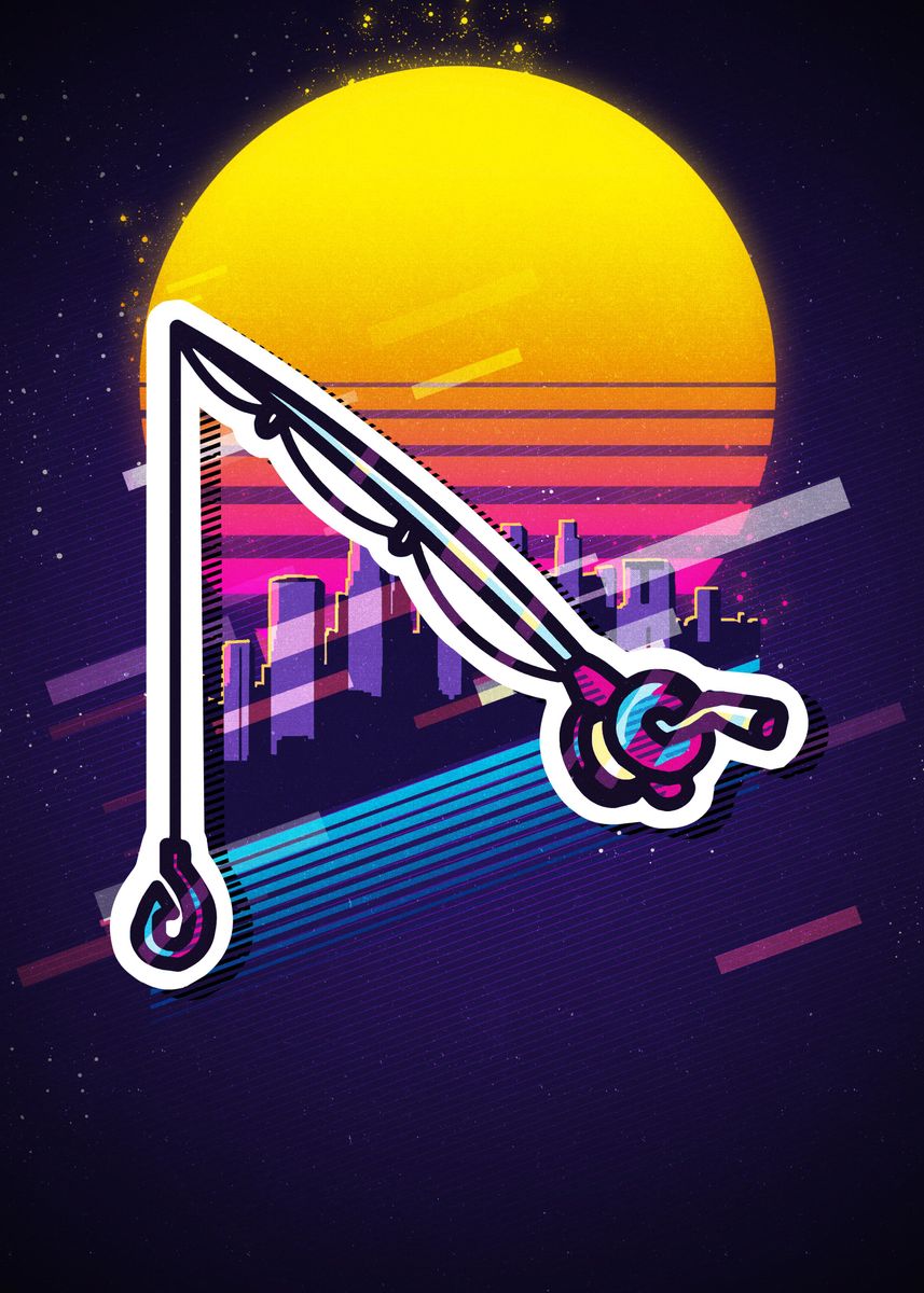 'fishing rod' Poster, picture, metal print, paint by gillpa | Displate