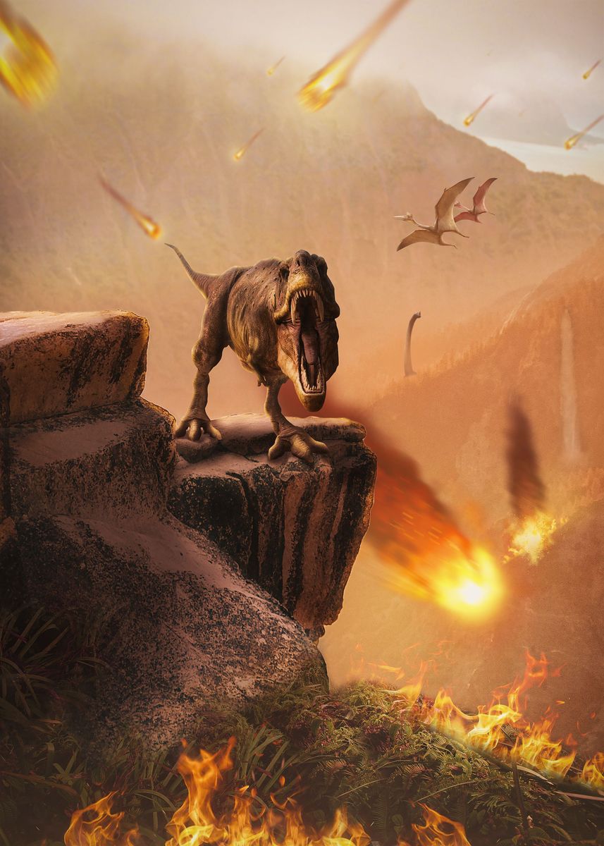 'Dinosaurs Extinction' Poster, picture, metal print, paint by Giorgio ...