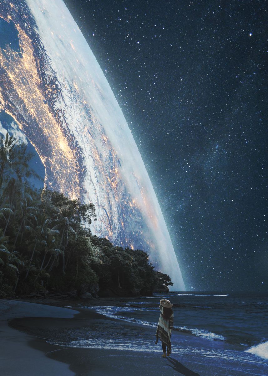 'Earth infrontt of Me ' Poster, picture, metal print, paint by muhammad ...