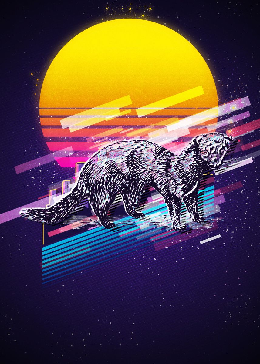 'Ferrets' Poster, picture, metal print, paint by colongreer | Displate