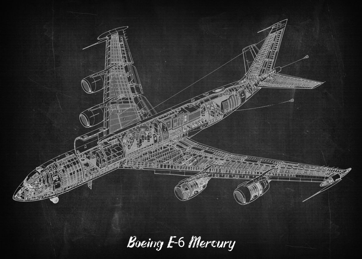 'Boeing E6 Mercury' Poster by MICHAEL BRUNS PLATES | Displate