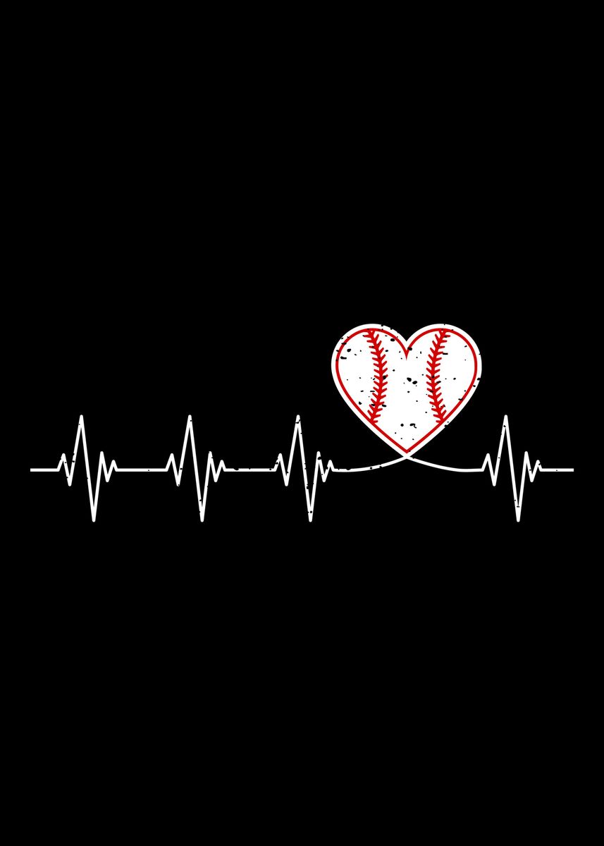 'Baseball Heartbeat' Poster by DesignsByJnk5 | Displate