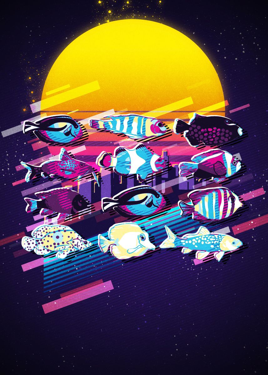 'fish' Poster, picture, metal print, paint by gillpa | Displate