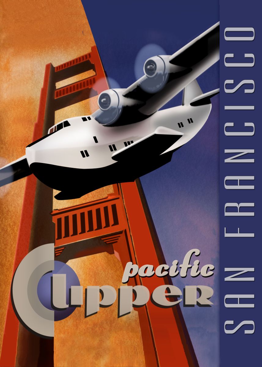 'Pacific Clipper' Poster, picture, metal print, paint by Stuart Willard ...