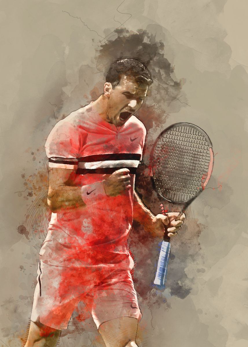 'Grigor Dimitrov' Poster, picture, metal print, paint by VEC Group ...