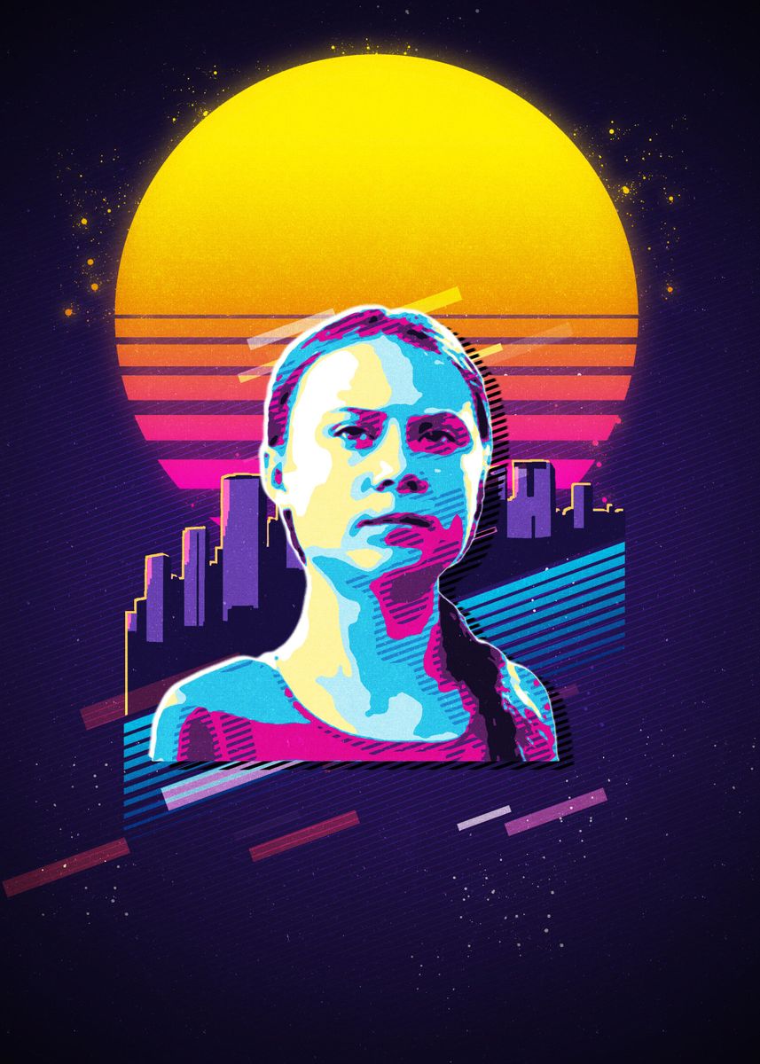 'Greta Thunberg' Poster, picture, metal print, paint by gillpa | Displate