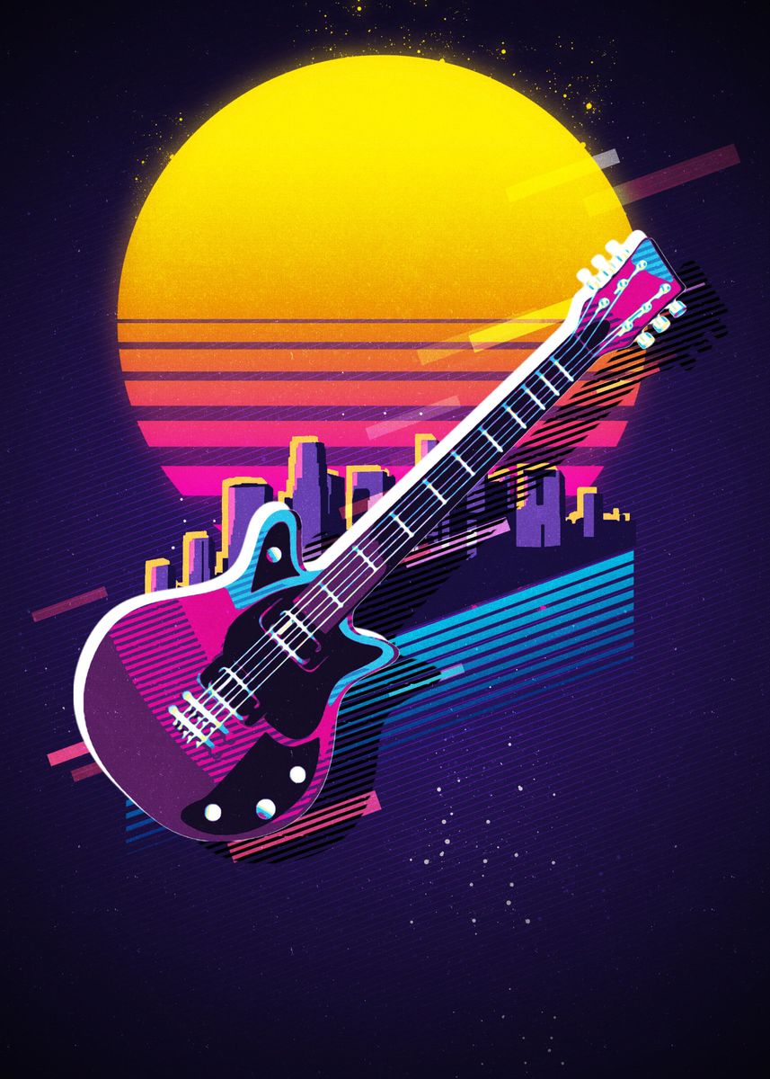 'Guitar' Poster, picture, metal print, paint by gillpa | Displate