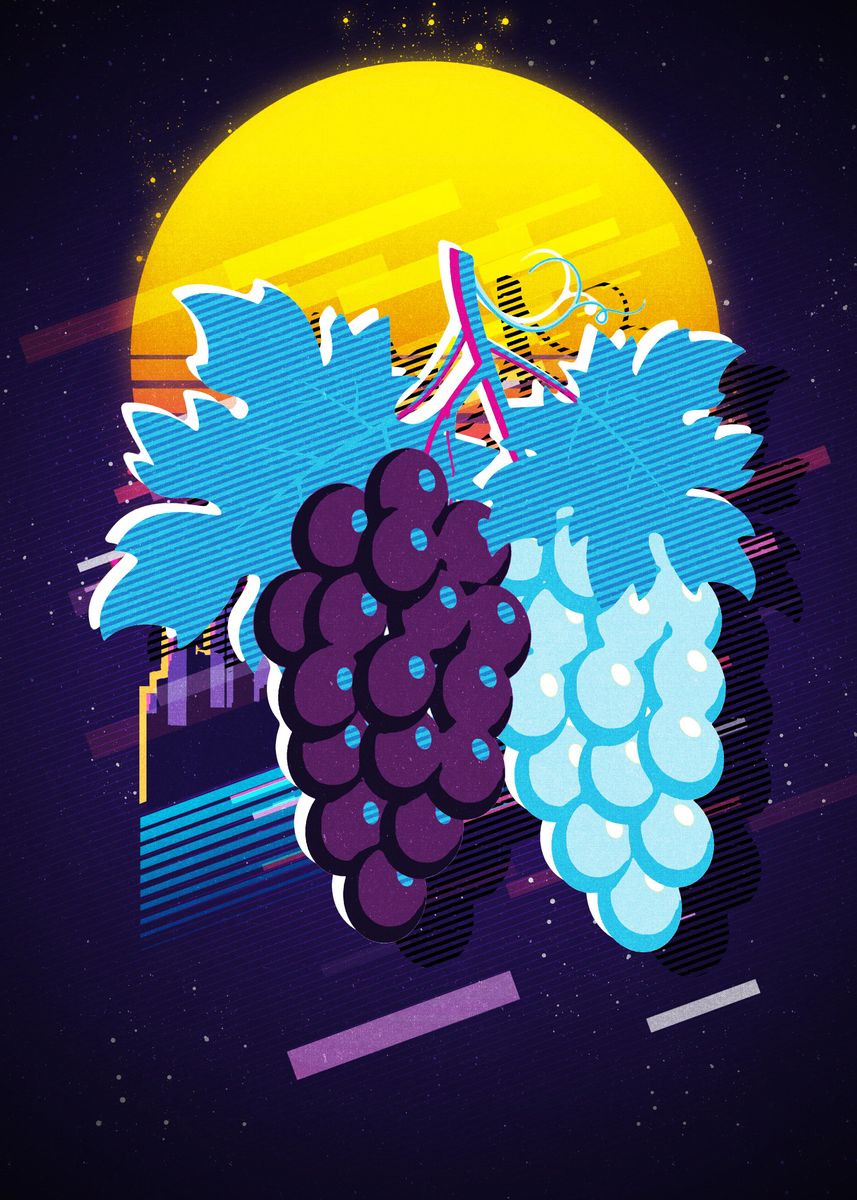 'grapes' Poster, picture, metal print, paint by colongreer | Displate