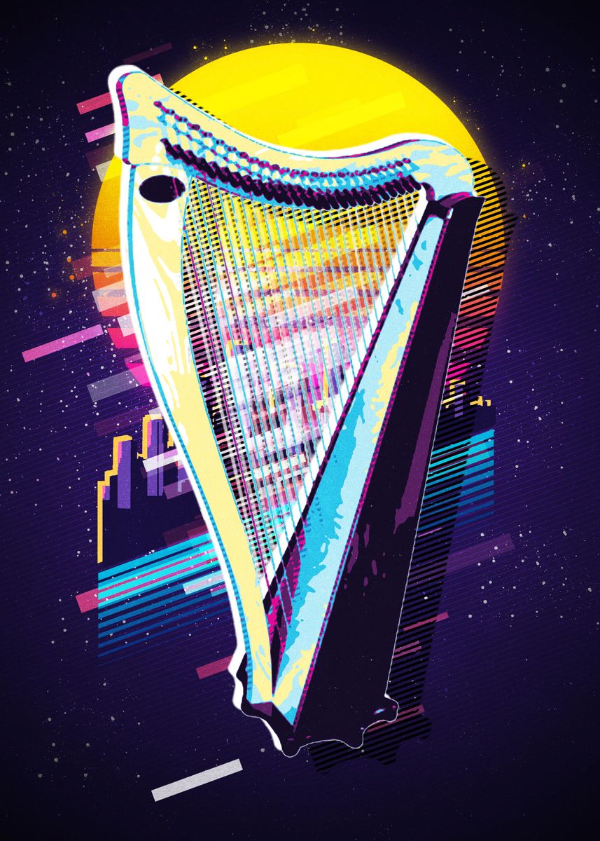 'Harp' Poster, picture, metal print, paint by wyattsnow | Displate