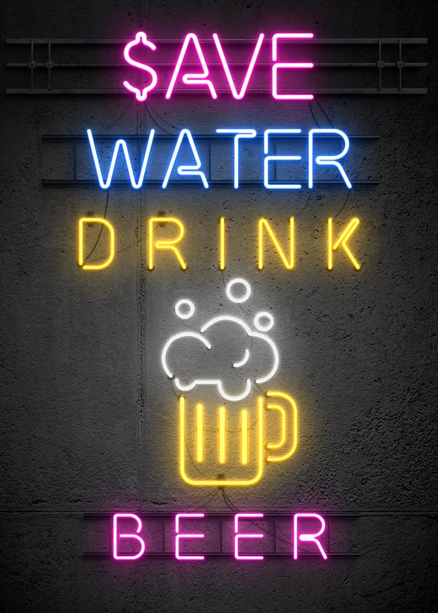 'BEER SIGNAGE' Poster by Studio Six | Displate