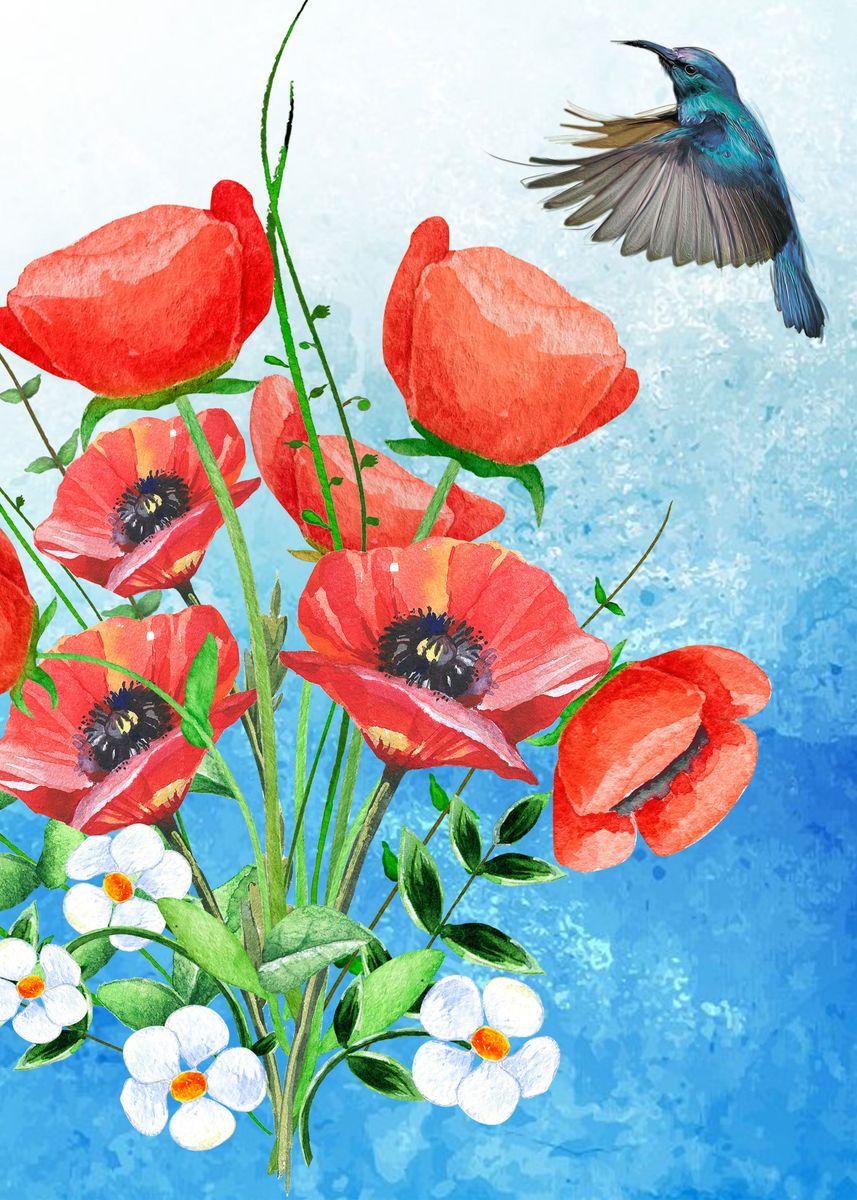 'Red Poppies' Poster by Juliana RW | Displate