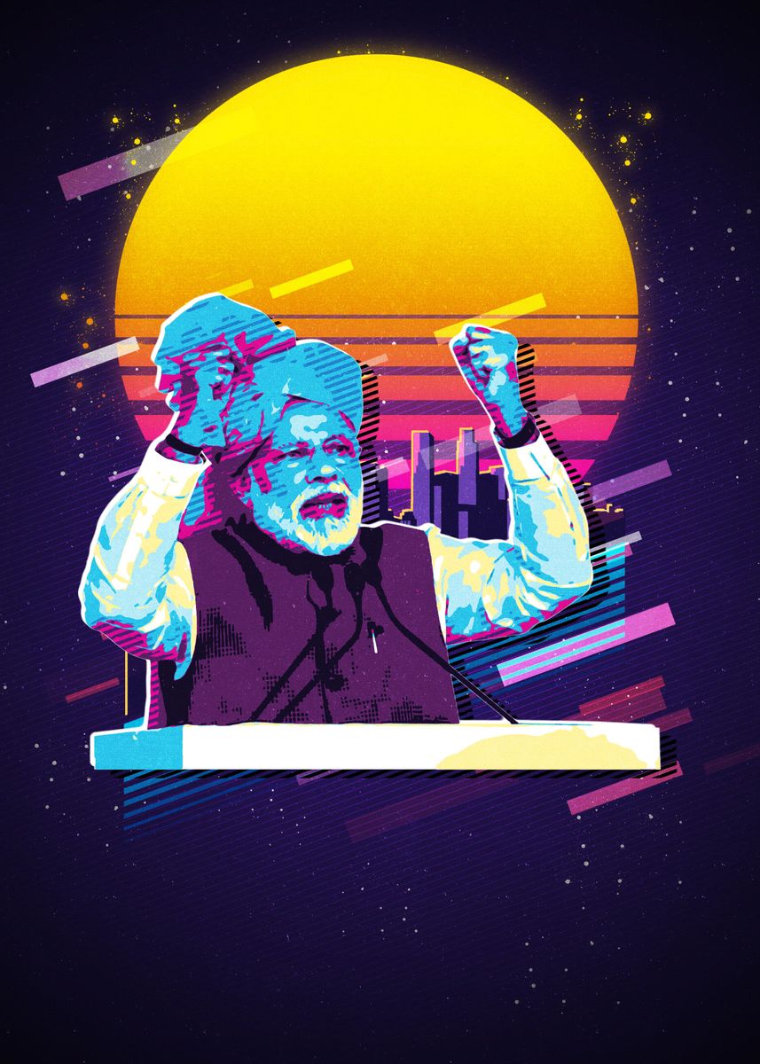 'Narendra Modi' Poster, picture, metal print, paint by copeland | Displate