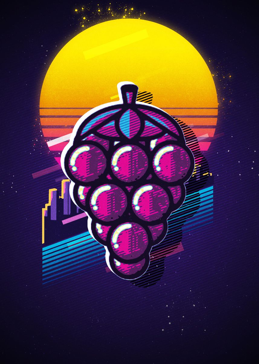 'grapes' Poster, picture, metal print, paint by colongreer | Displate