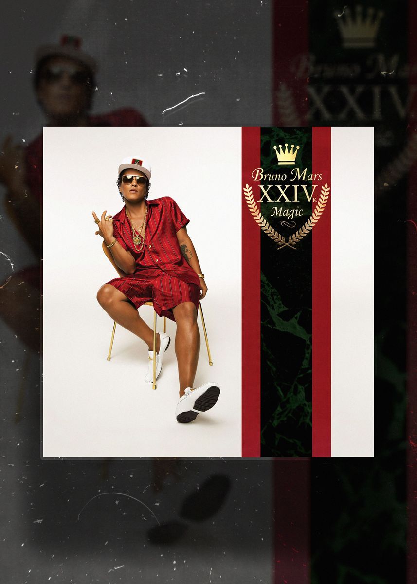 'Bruno Mars XXIVK Magic' Poster, picture, metal print, paint by ...