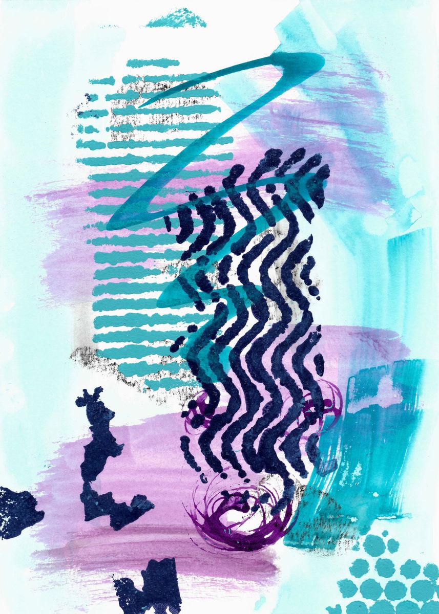 'Blue Abstract Art' Poster by Julie Gilbert | Displate