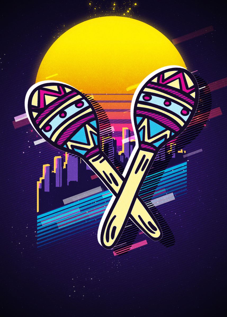 'Maracas' Poster, picture, metal print, paint by Mibride | Displate