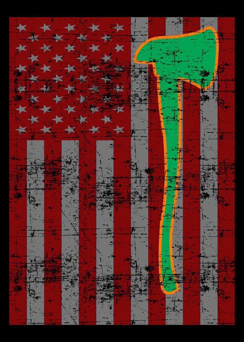 'Irish Green Flag Ax Fight ' Poster, picture, metal print, paint by ...