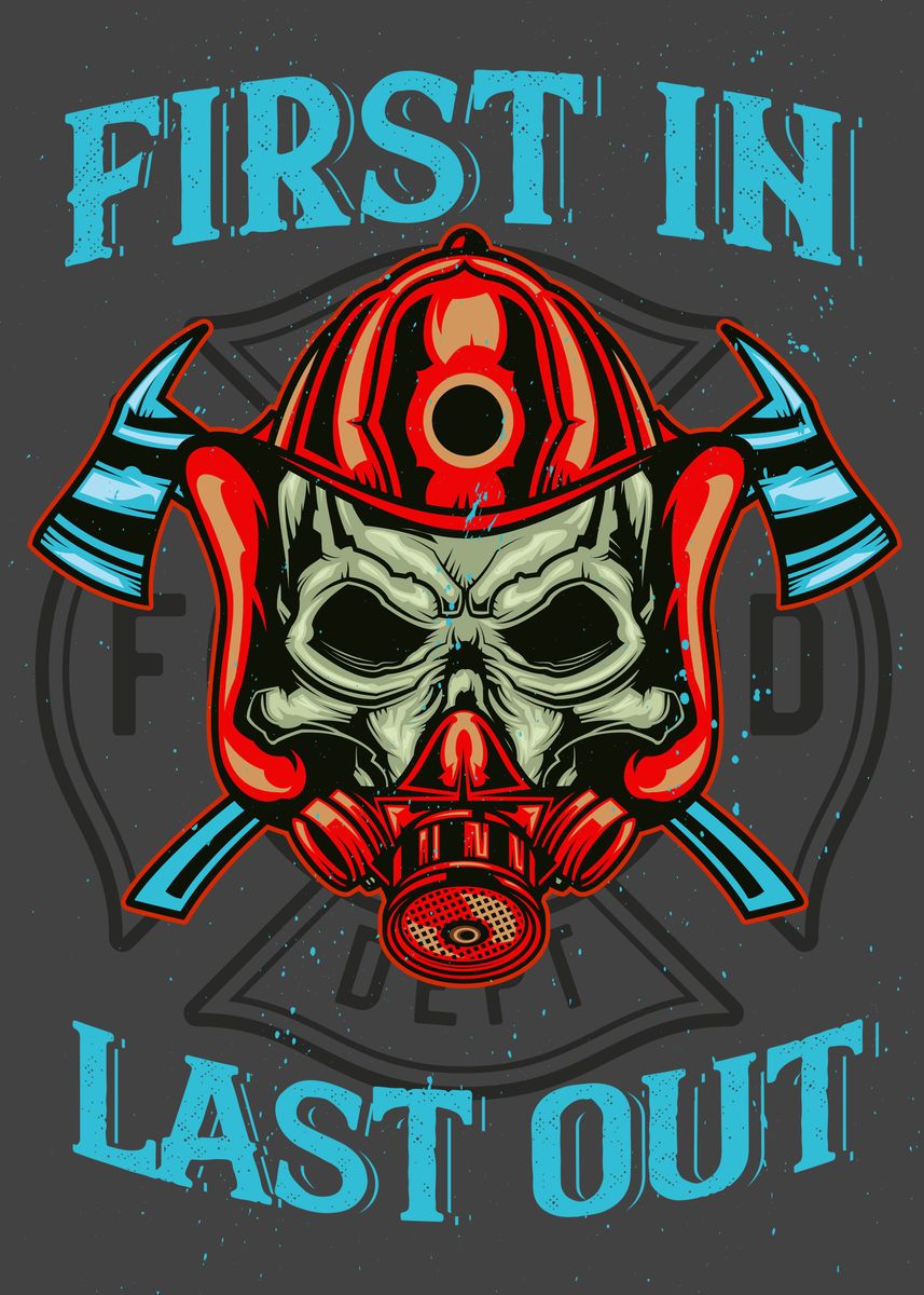 'Firefighter' Poster, picture, metal print, paint by Manuela Gojic ...