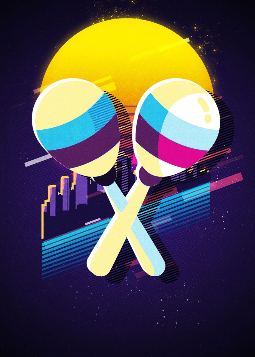 'Maracas' Poster, picture, metal print, paint by Mibride | Displate