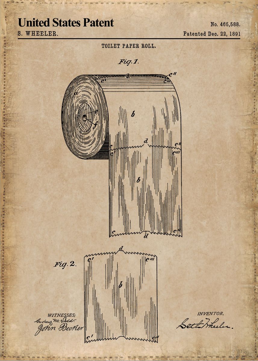 '1891 toilet paper roll' Poster, picture, metal print, paint by Project ...
