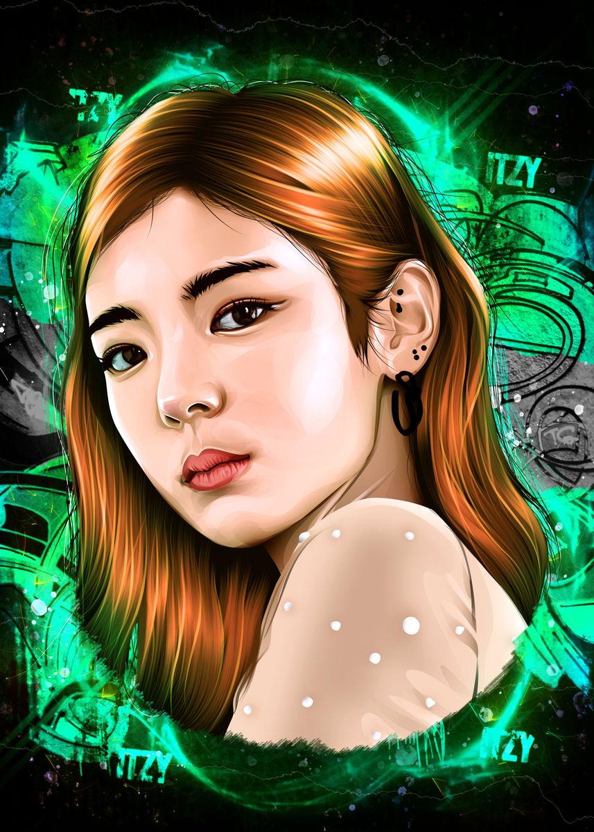 'ITZY LIA' Poster, picture, metal print, paint by Benzon | Displate
