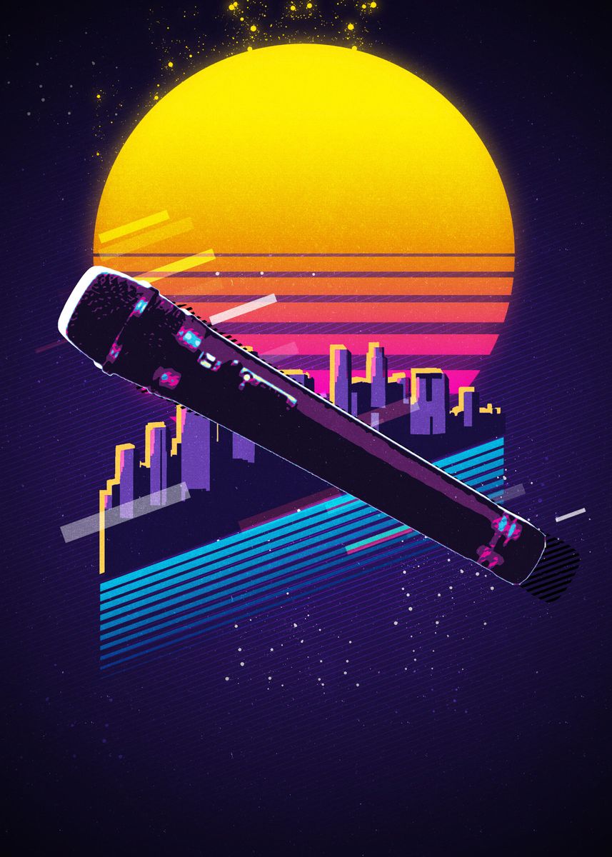 'Microphone' Poster, picture, metal print, paint by Moranroy | Displate