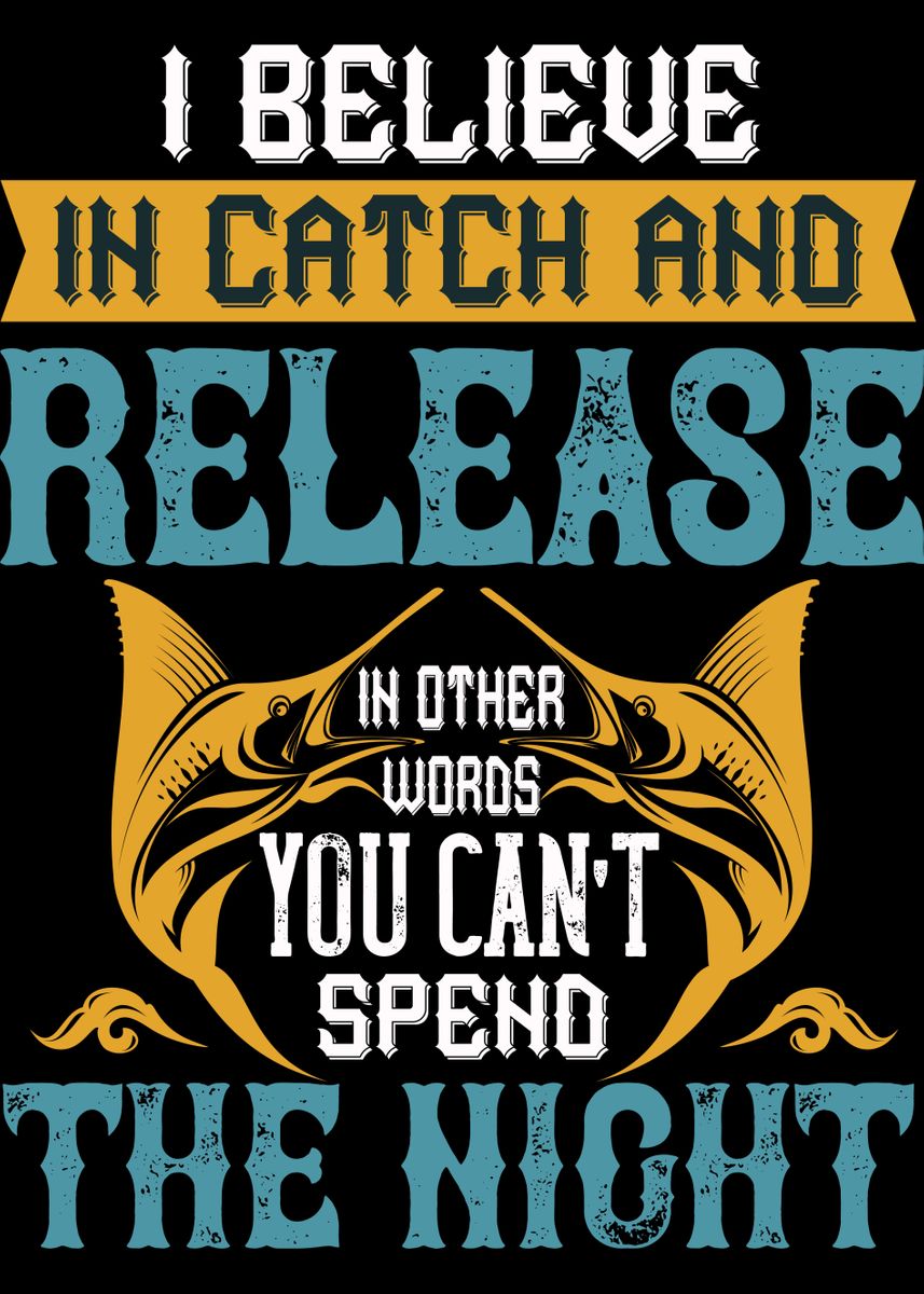 'Fishing Catch' Poster, picture, metal print, paint by ...