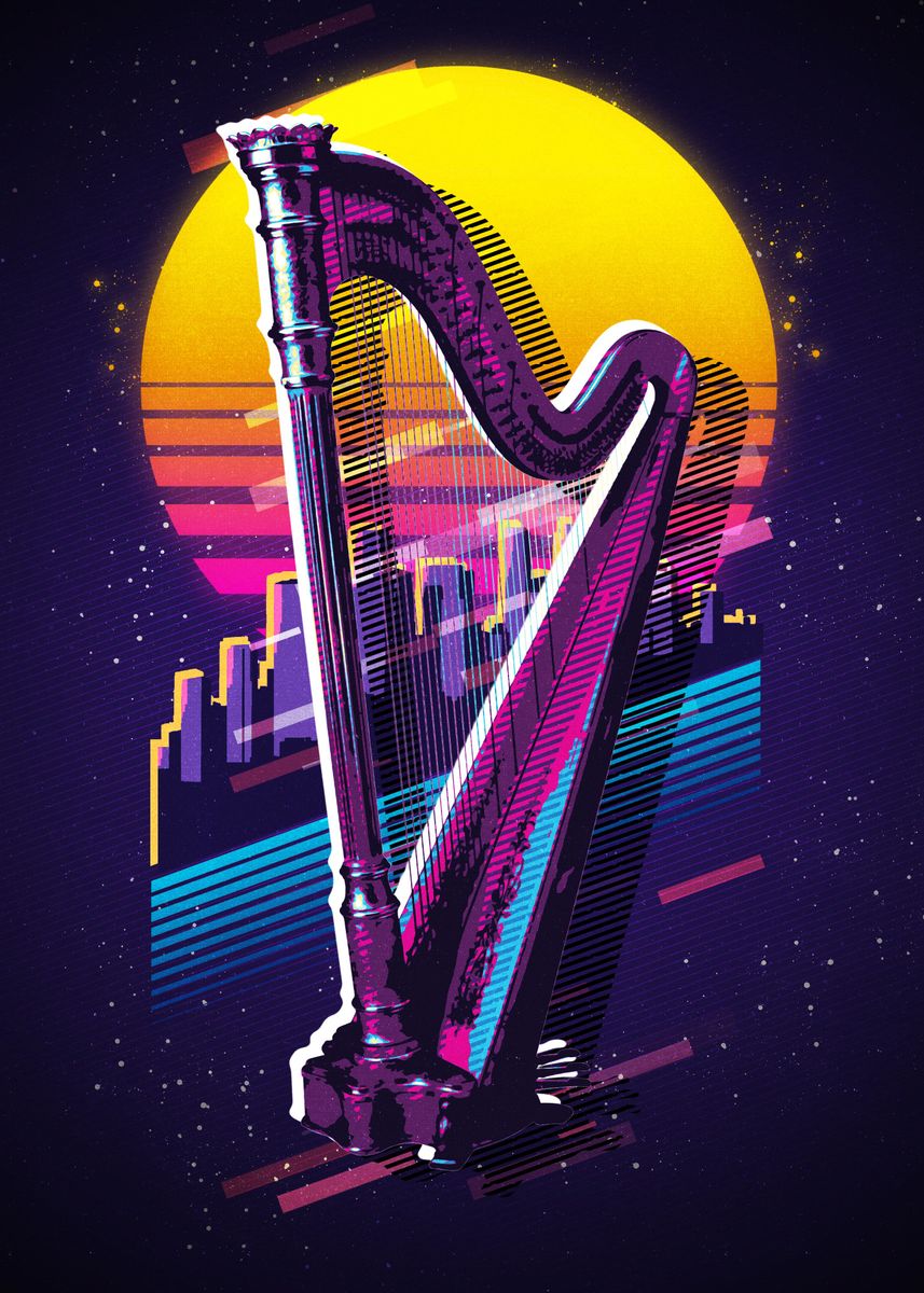 'Harp' Poster, picture, metal print, paint by wyattsnow | Displate