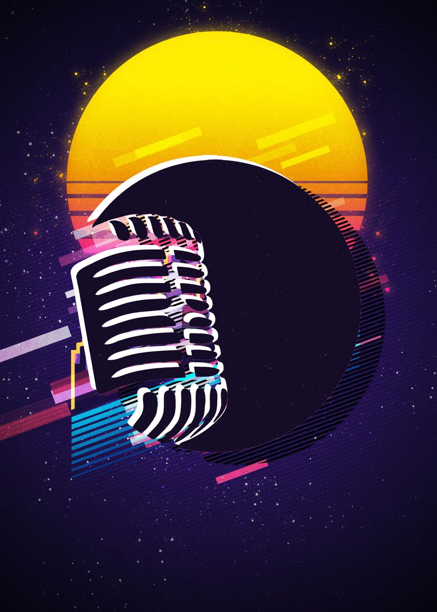 'Microphone' Poster, picture, metal print, paint by Moranroy | Displate