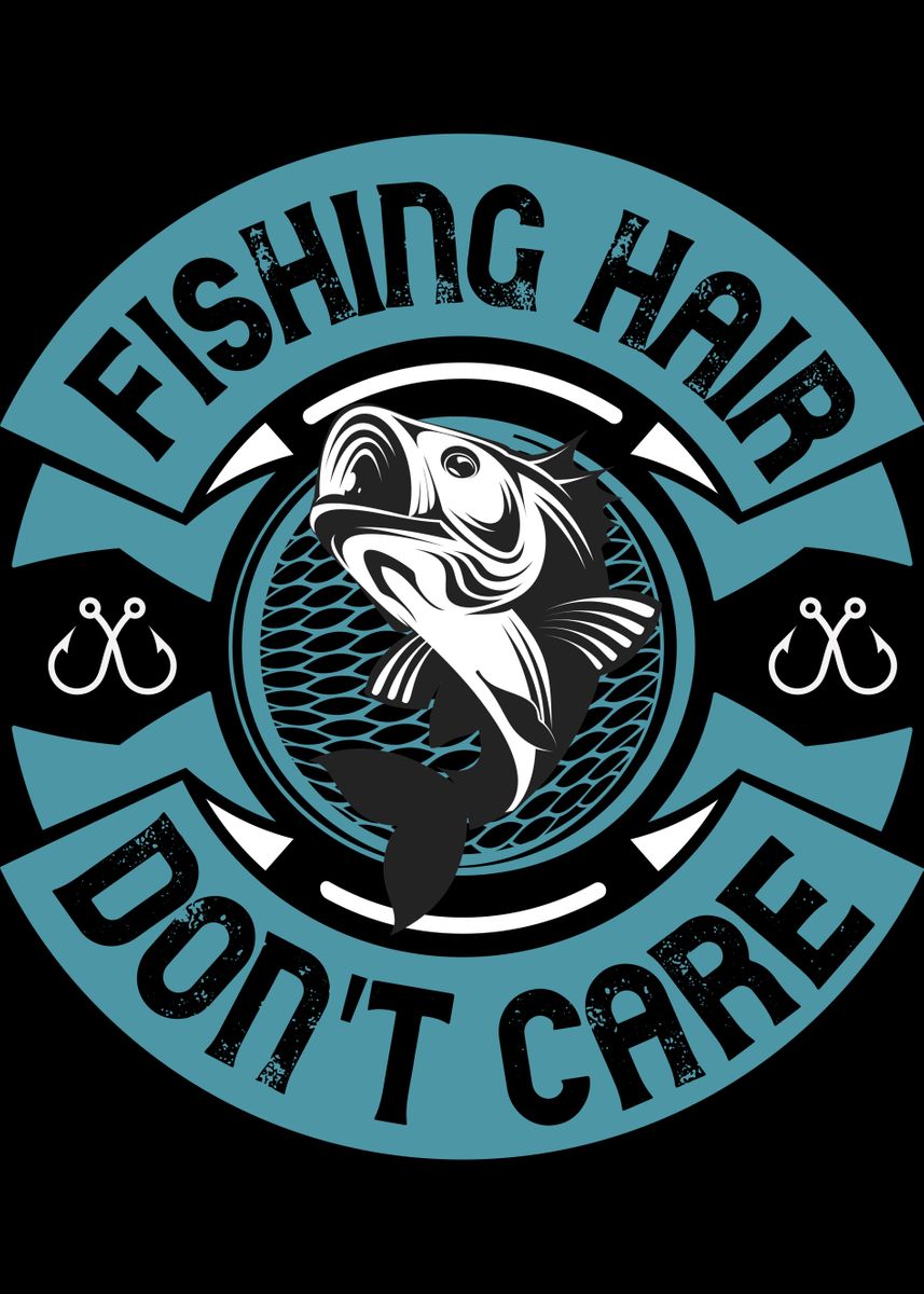 'Fishing Hair' Poster, picture, metal print, paint by ...