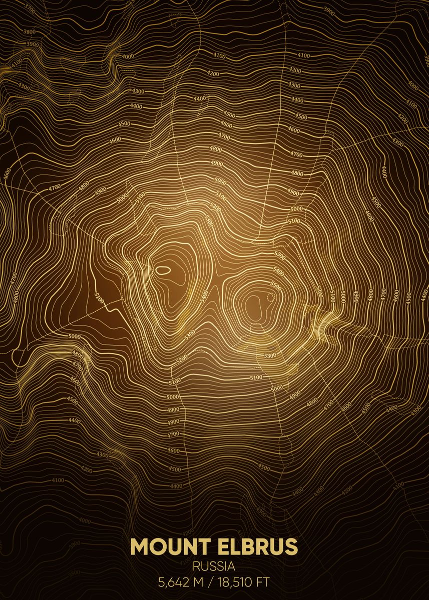 'mount elbrus russia' Poster by SplashDesign | Displate