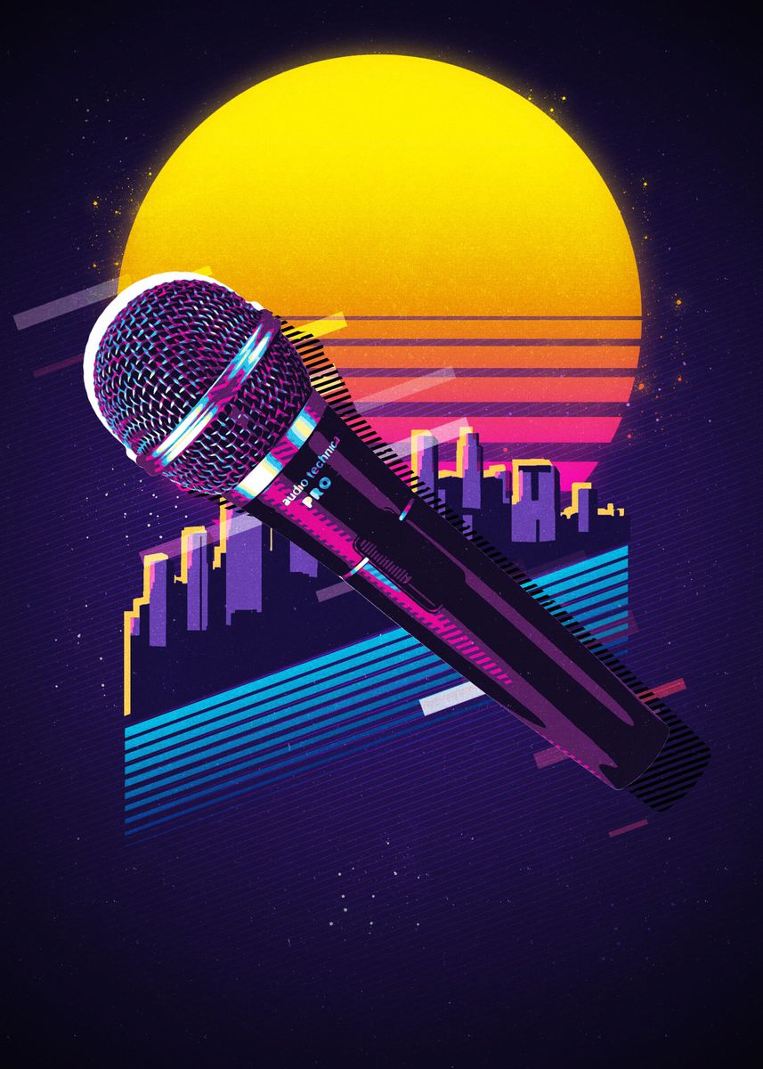 'Microphone' Poster, picture, metal print, paint by Moranroy | Displate