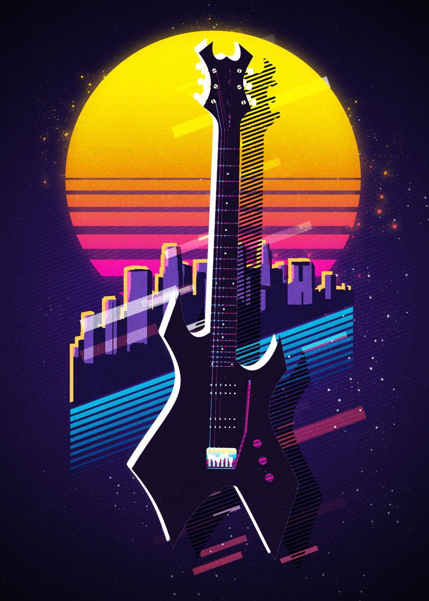 'Guitar' Poster, picture, metal print, paint by gillpa | Displate