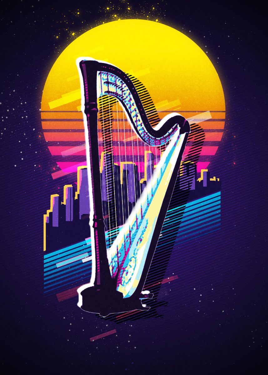 'Harp' Poster, picture, metal print, paint by wyattsnow | Displate