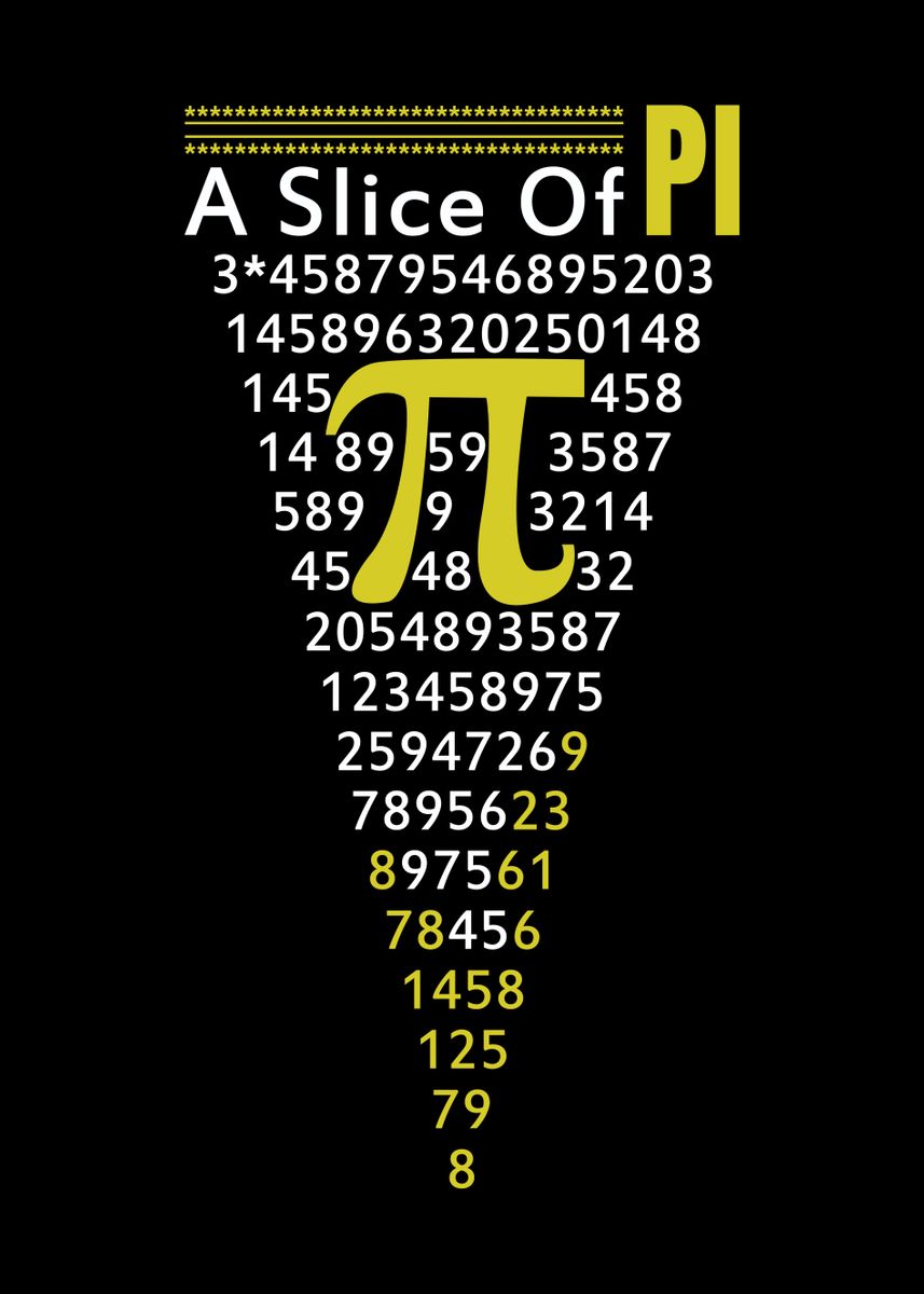 'A Slice Of Pi Pizza' Poster, picture, metal print, paint by ShirTom ...